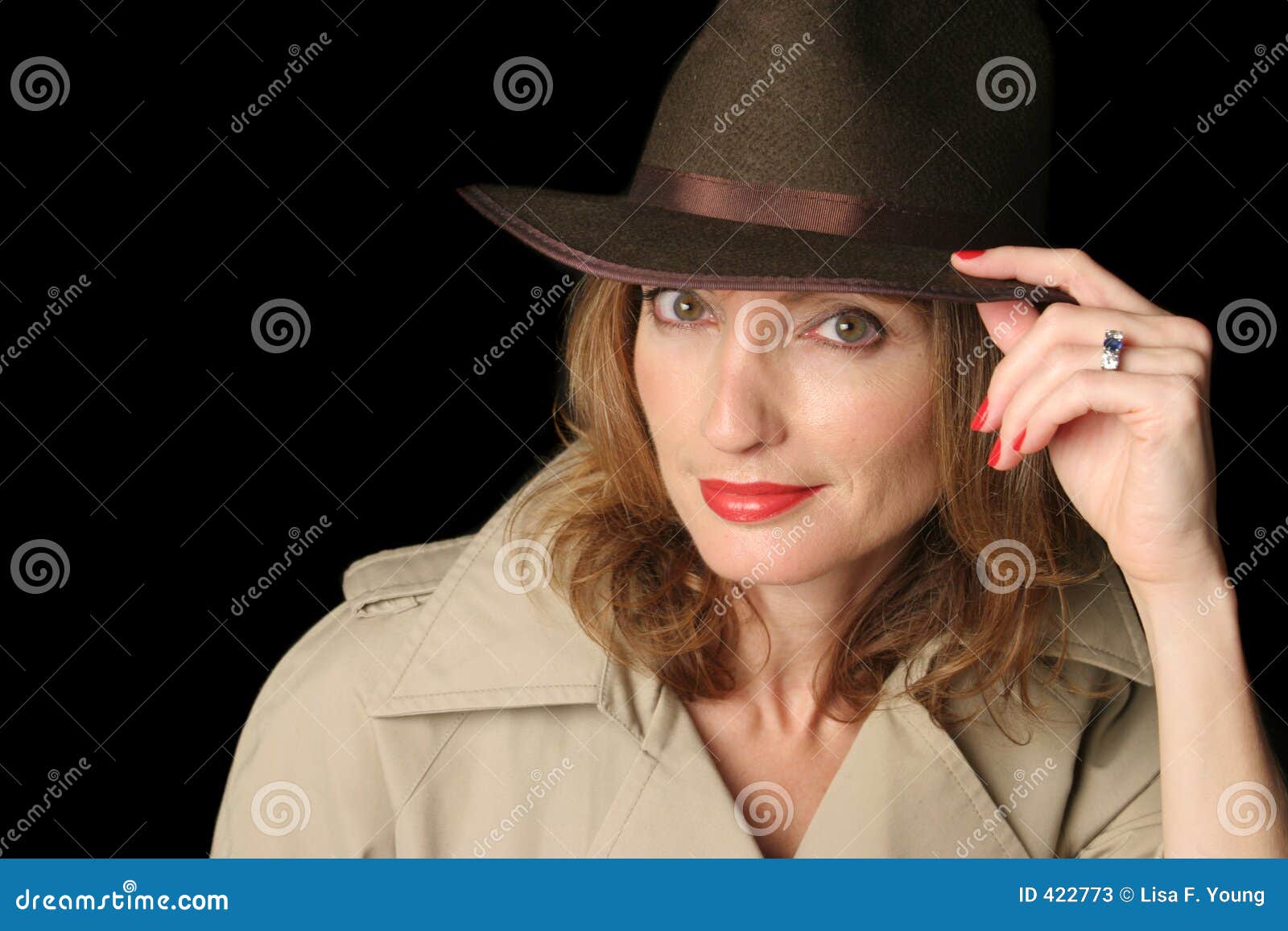 Fantasy Spy Woman stock image. Image of coat, person, agent - 422773