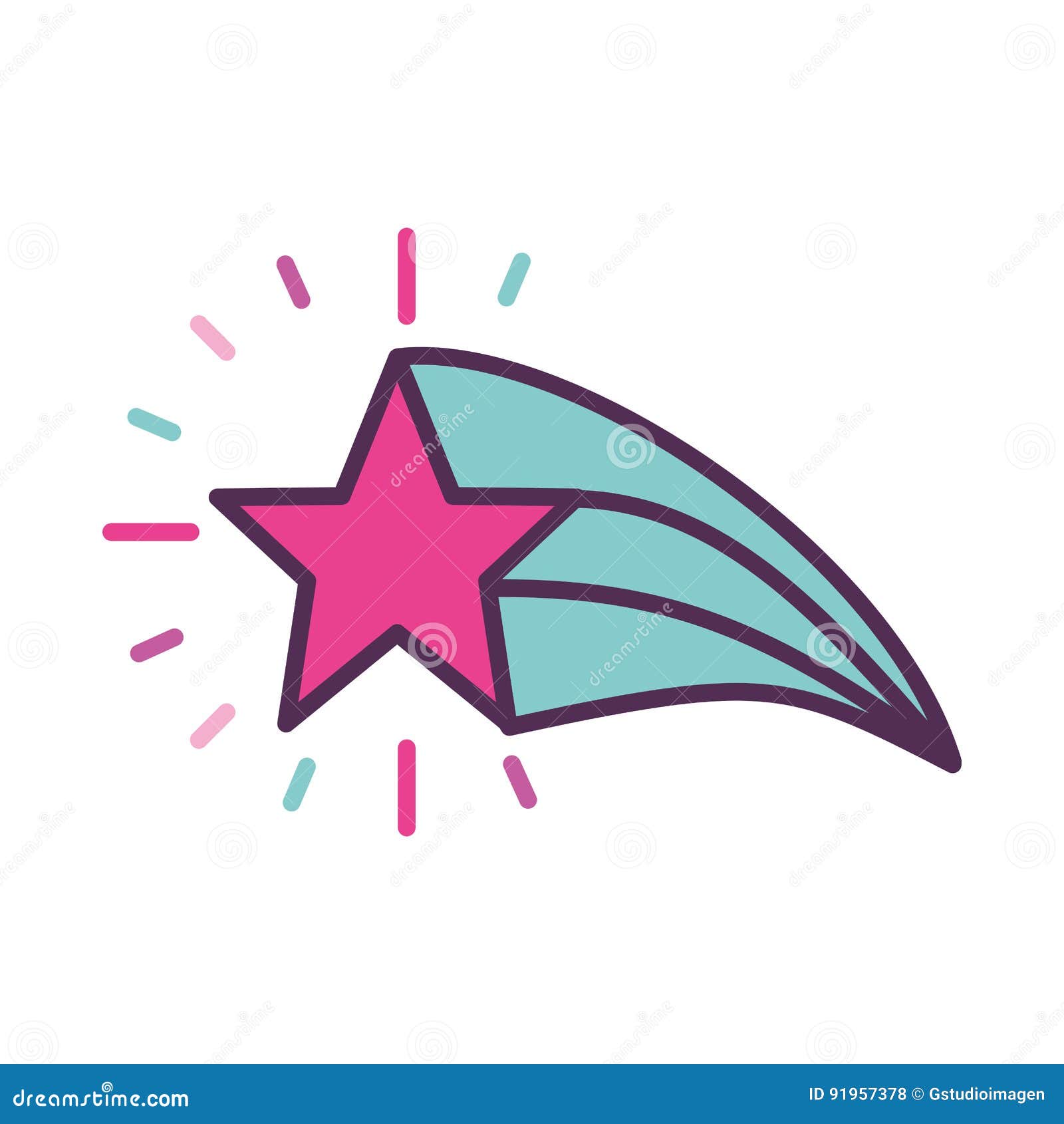 Fantasy star isolated icon stock vector. Illustration of comet - 91957378
