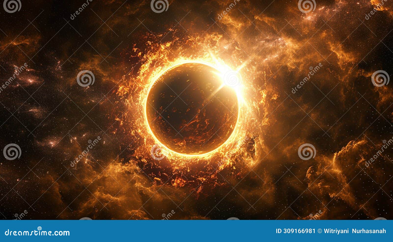 Fantasy Star in Outer Space. Abstract Astronomy or Cosmic Event, Ring ...