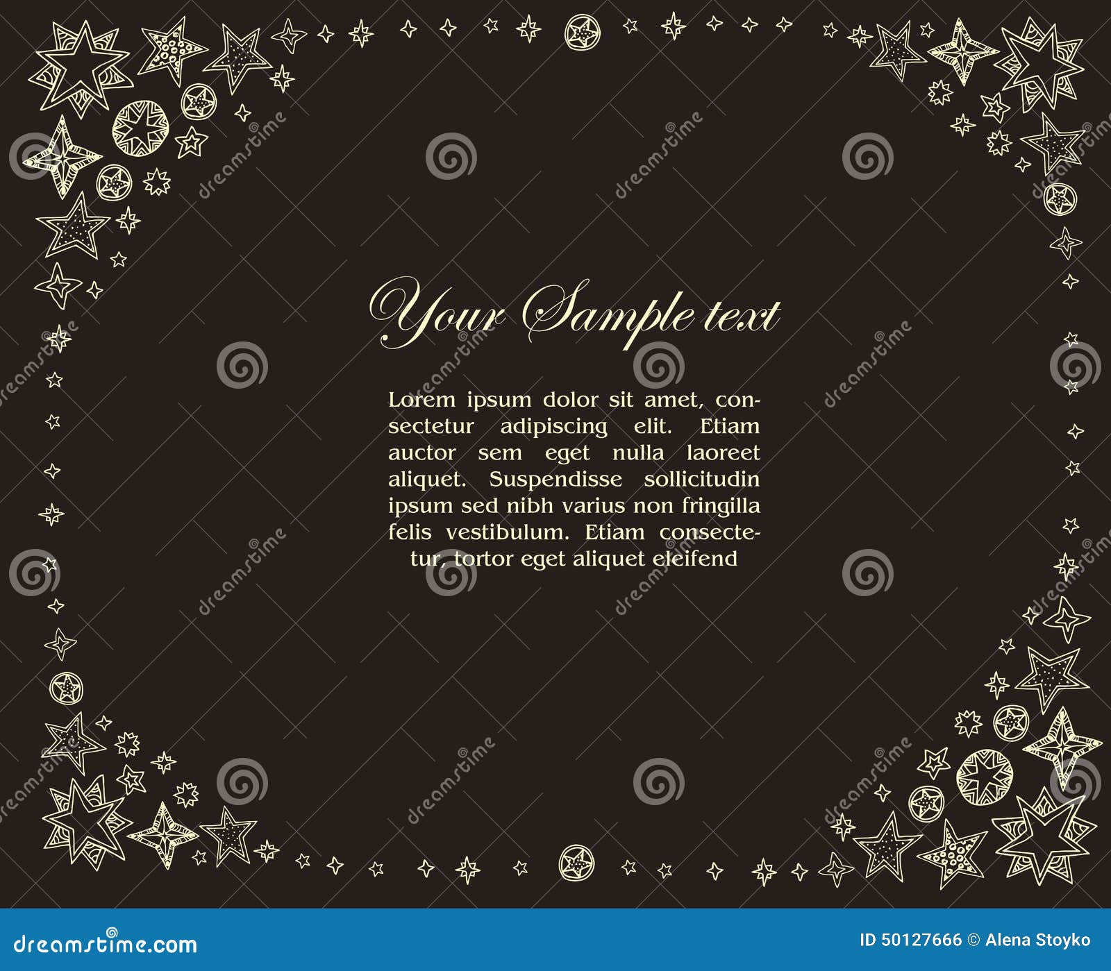 Fantasy starry border stock vector. Illustration of lush - 50127666