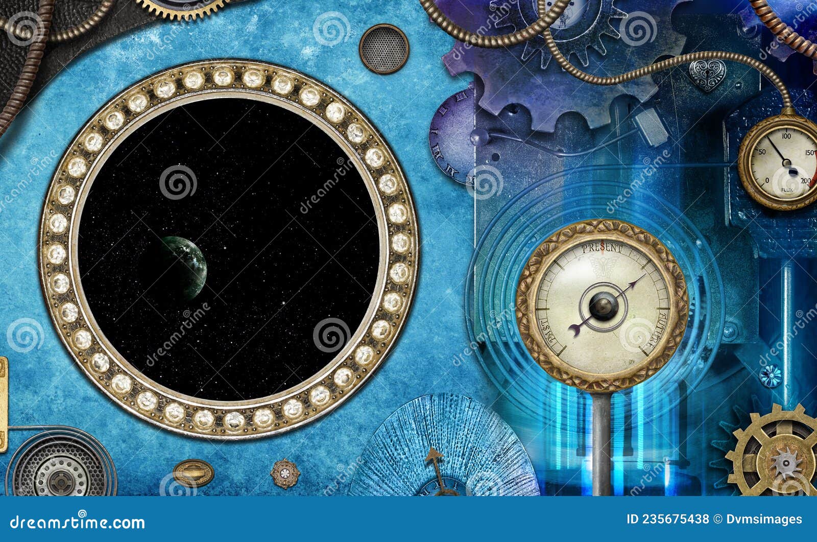 Fantasy Steampunk Spaceship Time Machine Royalty-Free Stock Image ...