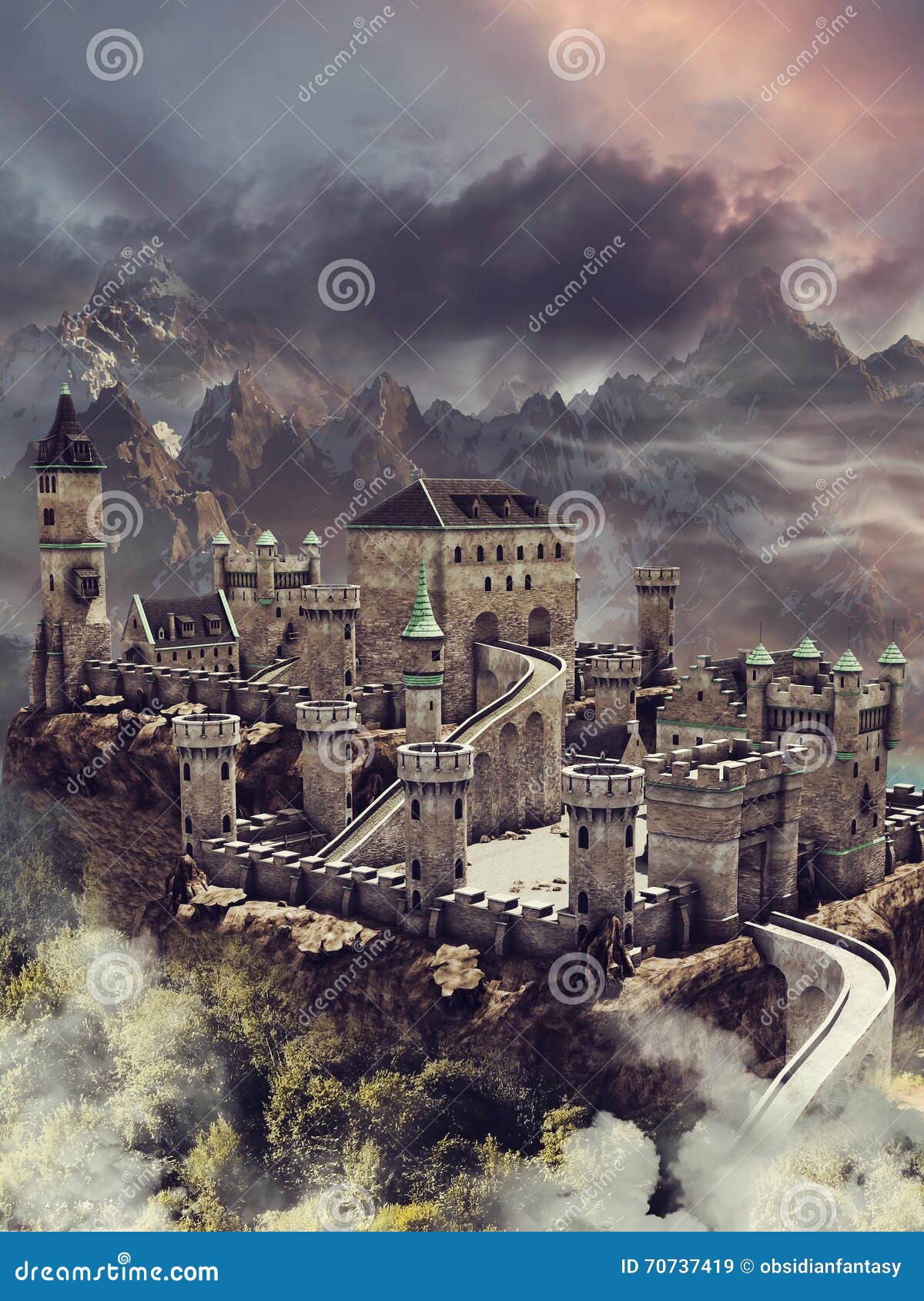 Fantasy Mountain Castles
