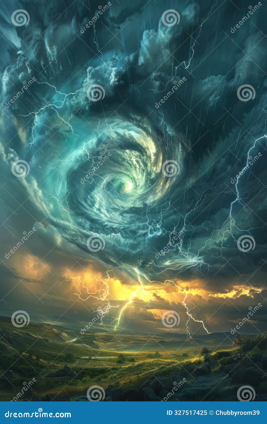 Fantasy Storm, Majestic Elemental Storm with Spirits, Lightning Over ...