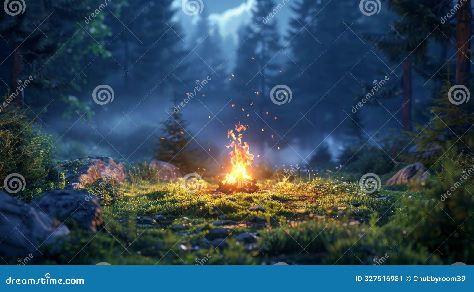 Fantasy Storytelling, a Mystical Campfire Gathering in an Enchanted ...