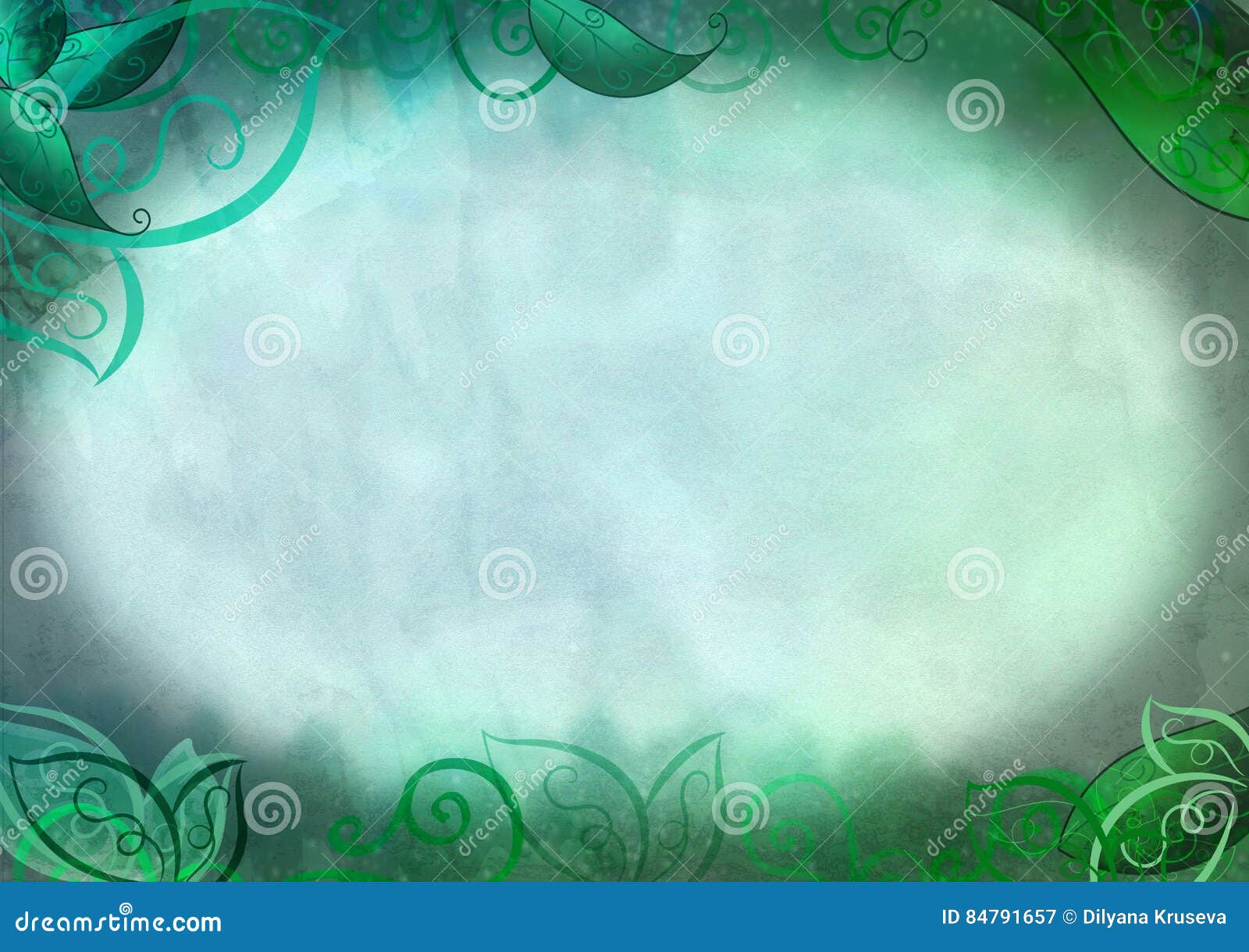 Fantasy Style Background with Leaves and Vines Stock Illustration ...