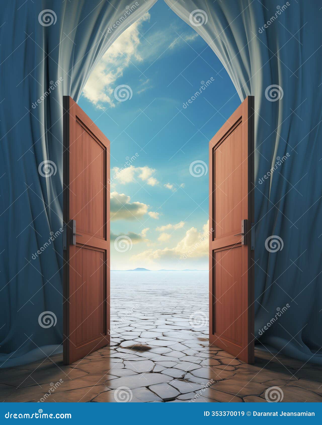 Fantasy Style Door through Dimensions Stock Illustration - Illustration ...