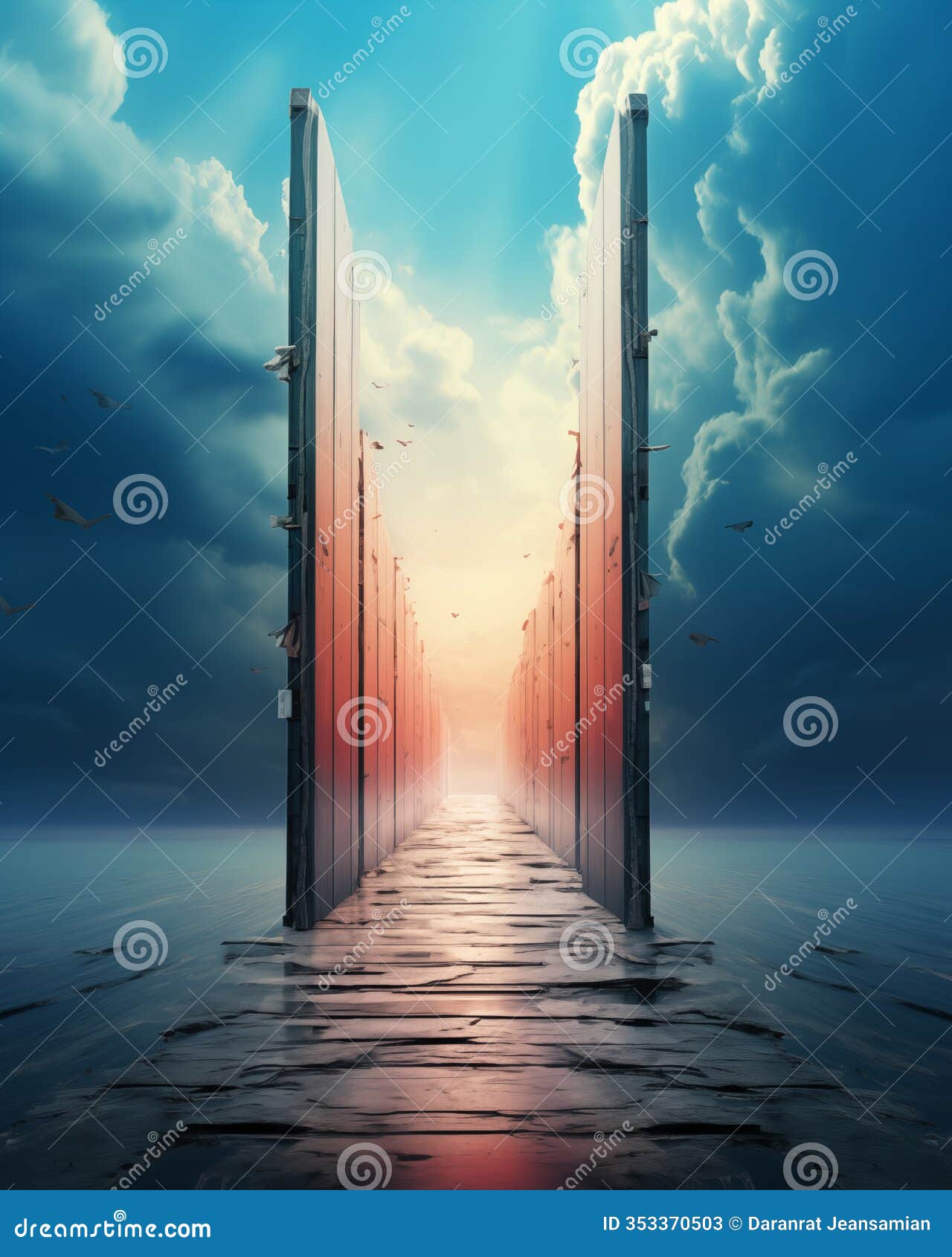 Fantasy Style Door through Dimensions Stock Illustration - Illustration ...