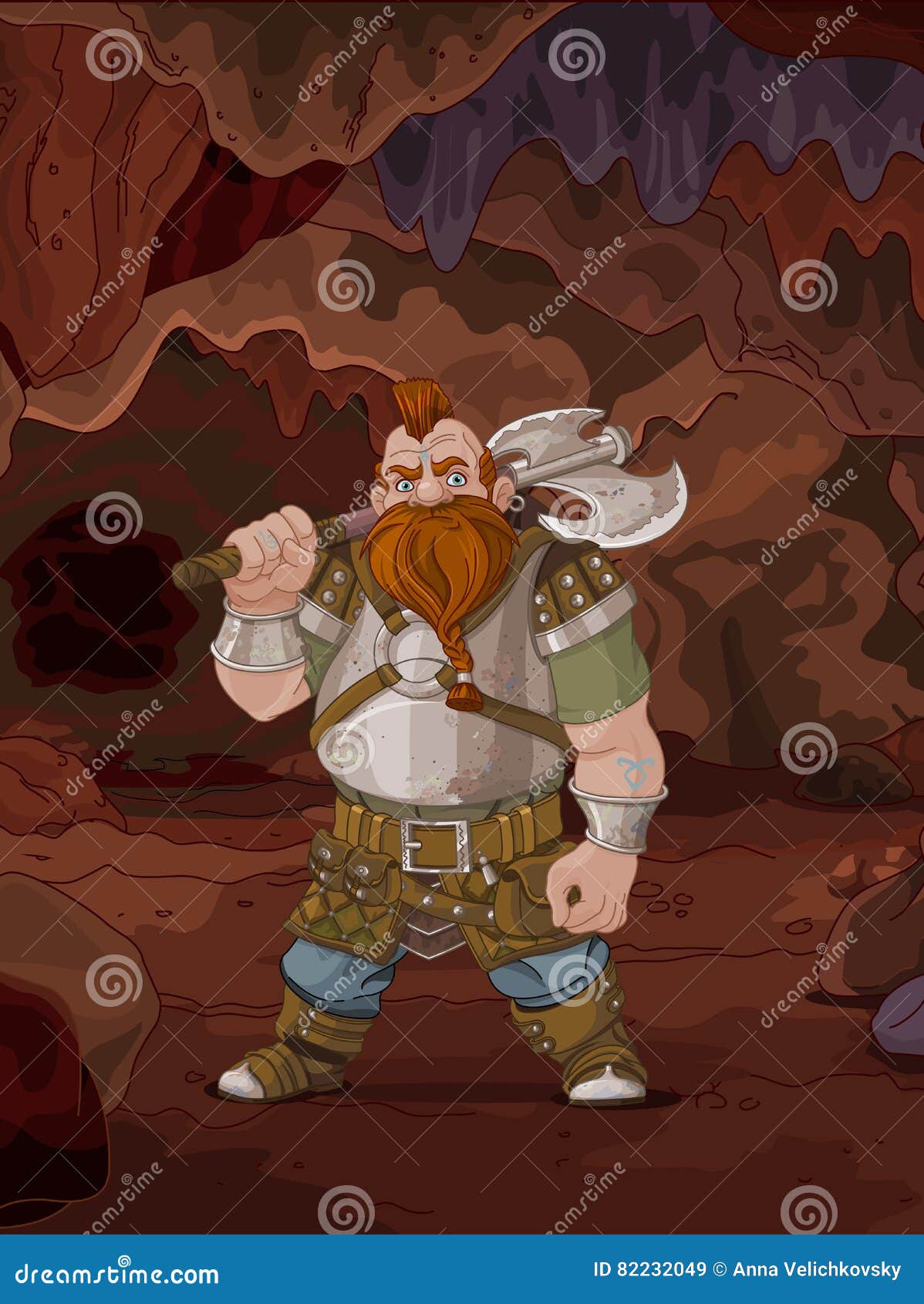 Magic Cave. Fairy Landscape Of A Cave With Crystals And Mystery Lights ...