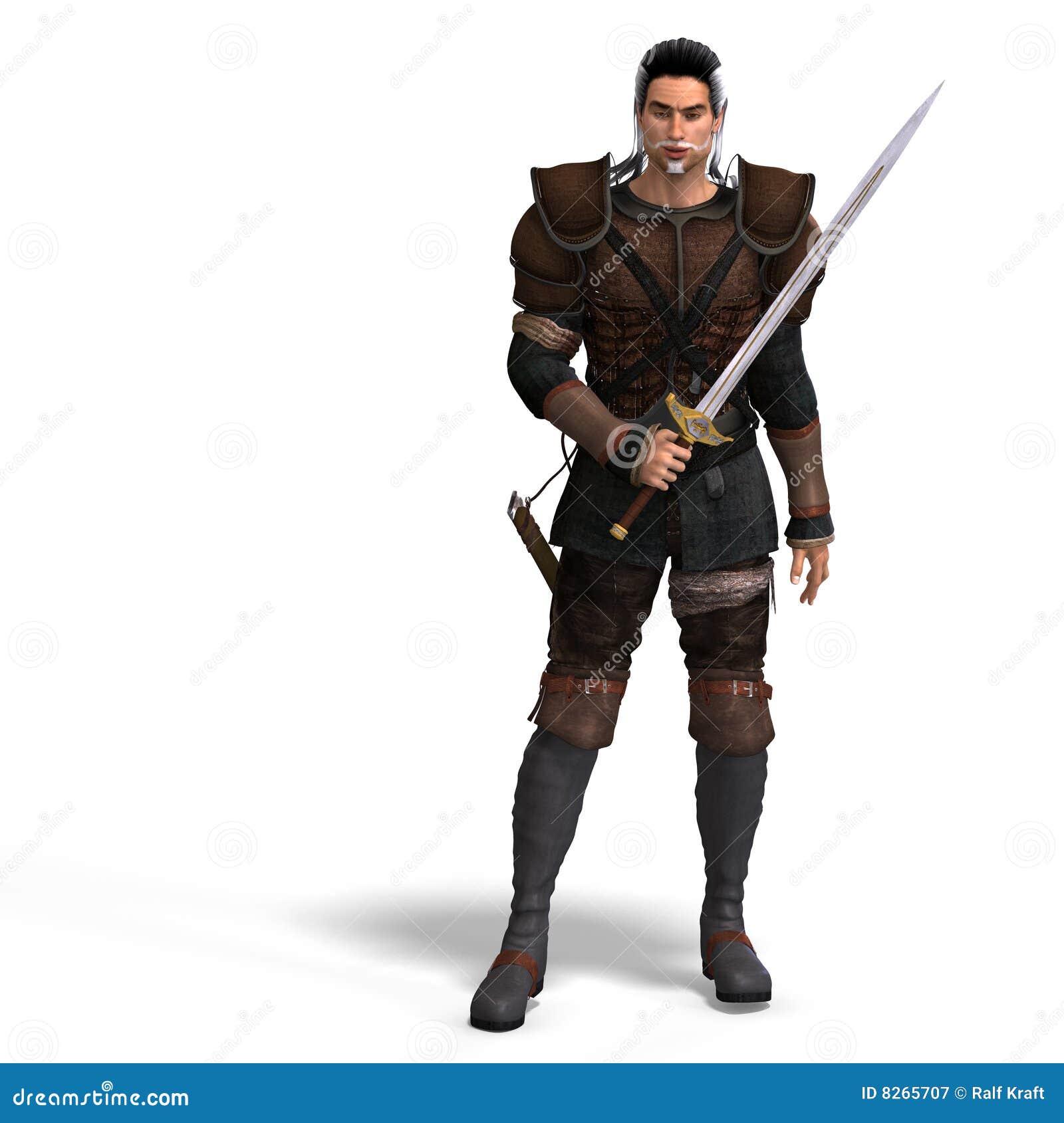 Fantasy Style Fighter with Sword. with Clipping Pa Stock Illustration ...