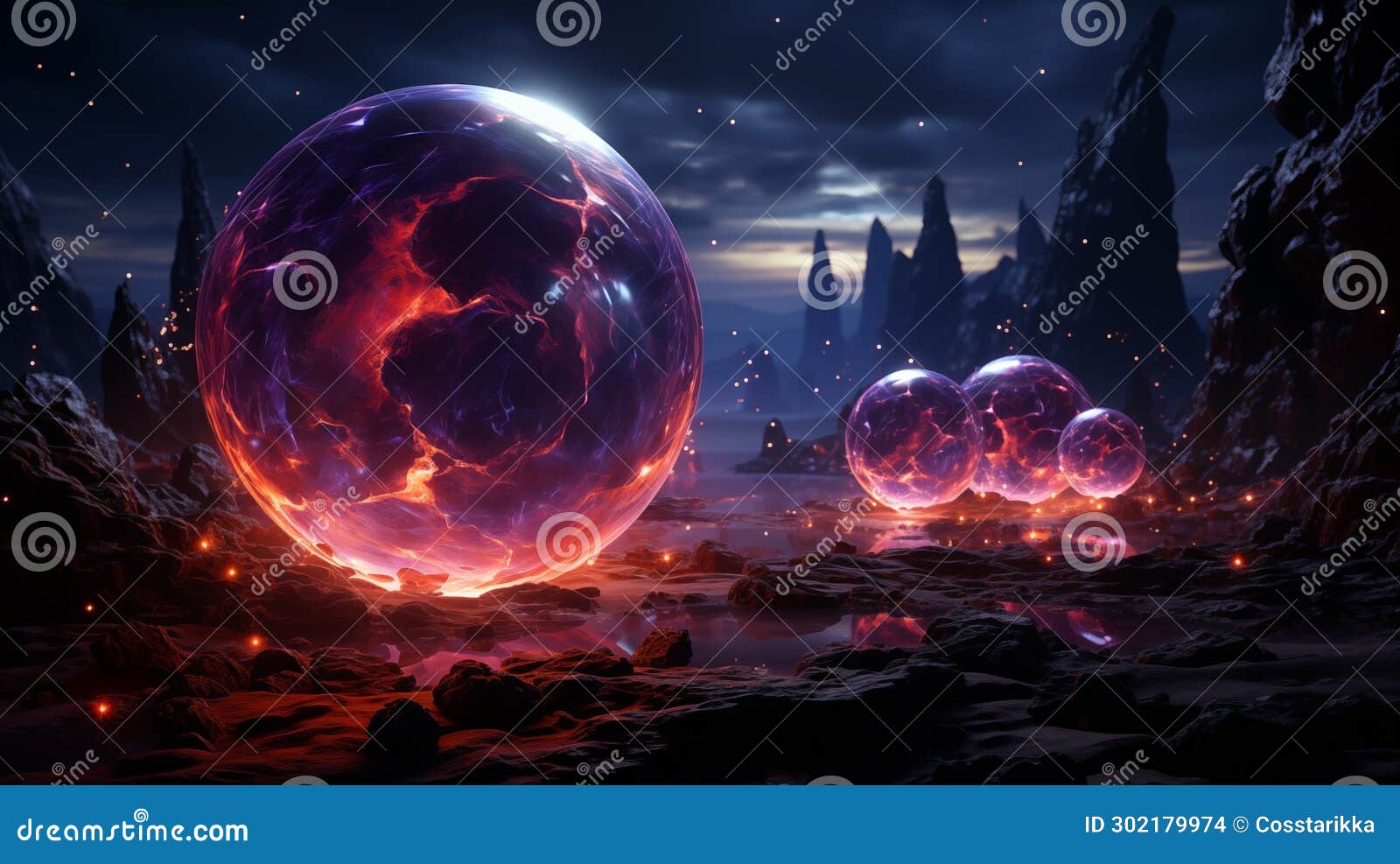 Fantasy Style Plasma Ball. Multi-colored Lightning in a Glass Sphere ...
