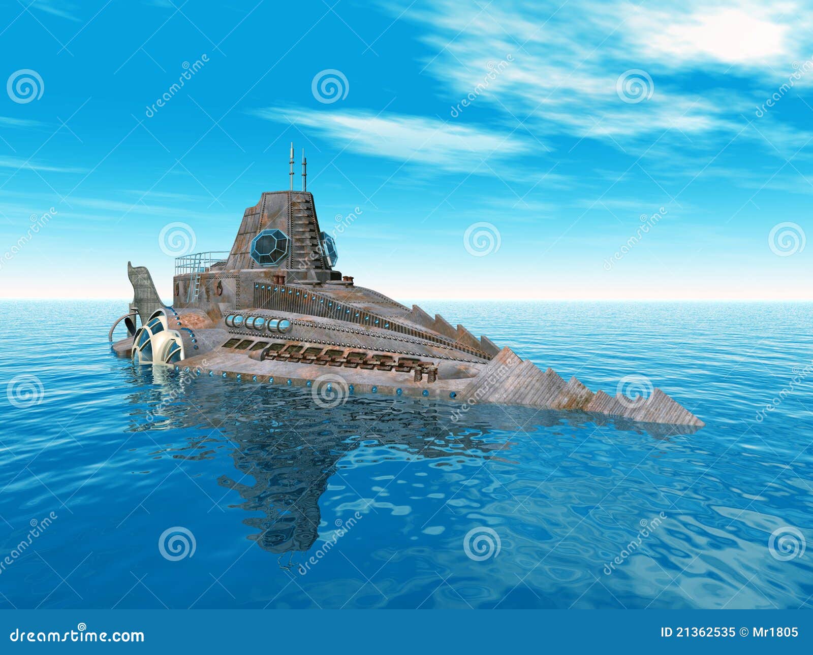 Fantasy Submarine stock illustration. Illustration of boats - 21362535