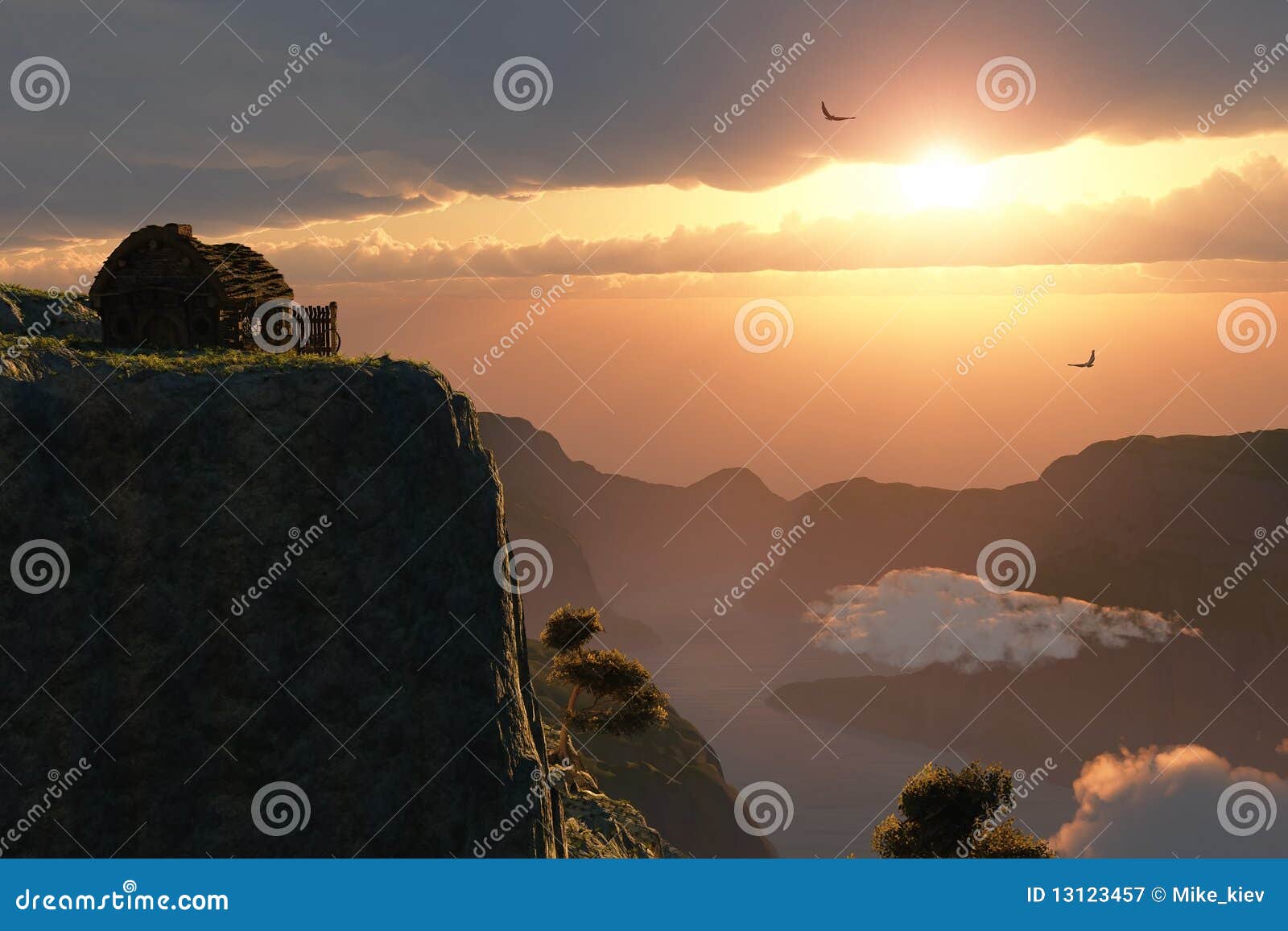 Fantasy Sunset on Canyon Edge Stock Image - Image of edge, cliff: 13123457