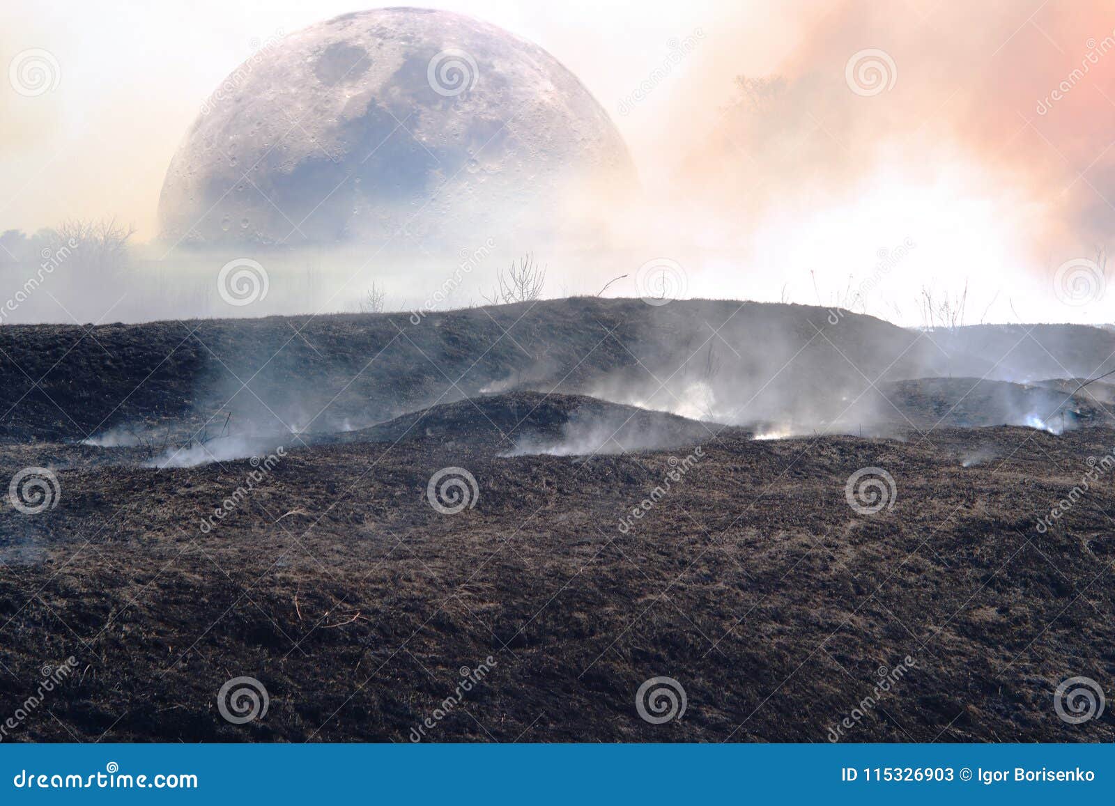 Fantasy of the Surface of Another Planet with Charred and Charred Earth ...