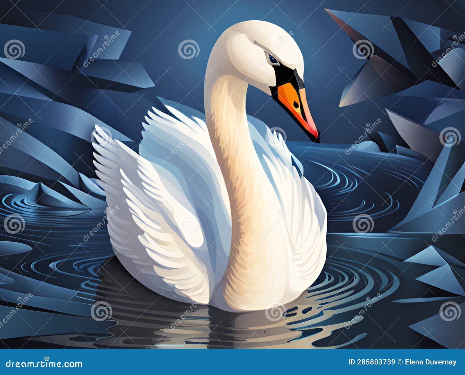 Fantasy Swan Portrait - Generative AI Stock Illustration - Illustration of nature, portrait ...