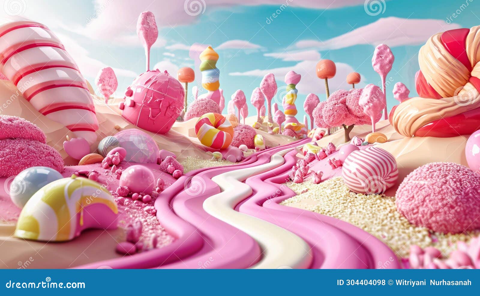 Fantasy Sweet Candy Land with Lollies. Ai Generative Stock Photo ...