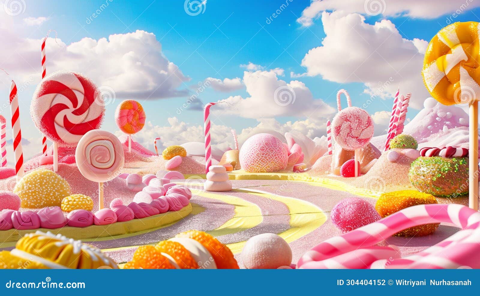 Fantasy Sweet Candy Land with Lollies. Ai Generative Stock Photo ...