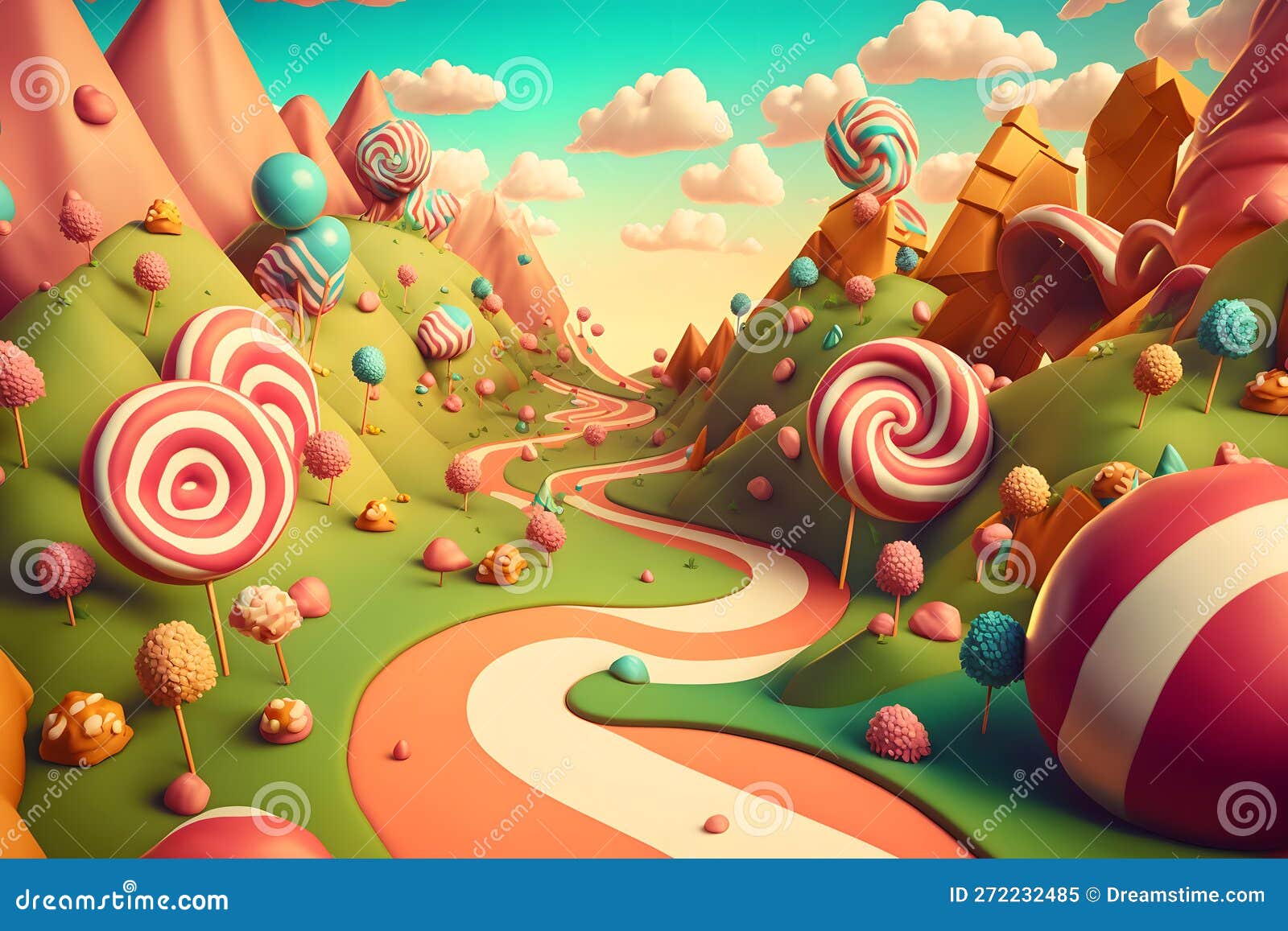 Fantasy Sweet Candy Land. Neural Network AI Generated Stock ...