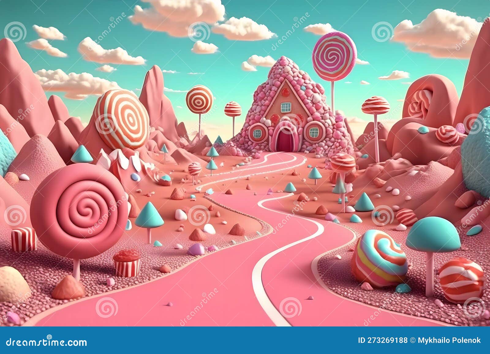 Fantasy Sweet Candy Land. Neural Network AI Generated Stock ...