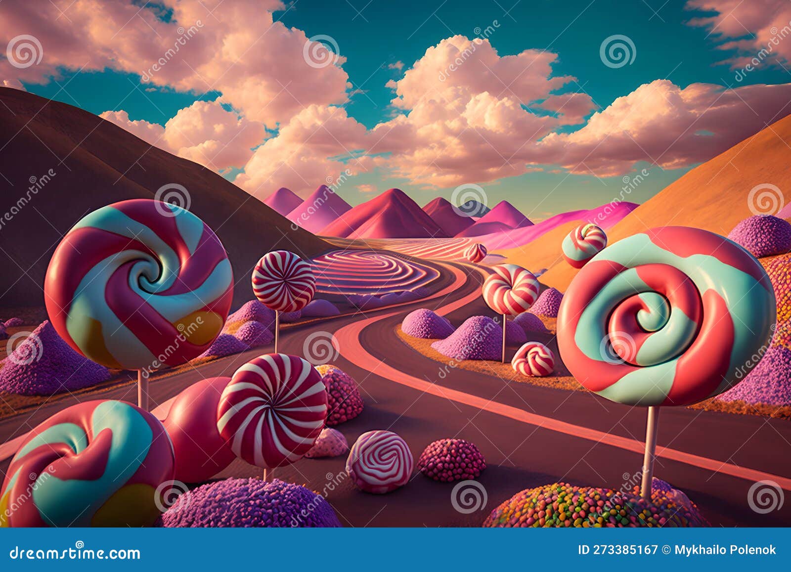 Fantasy Sweet Candy Land. Neural Network AI Generated Stock ...