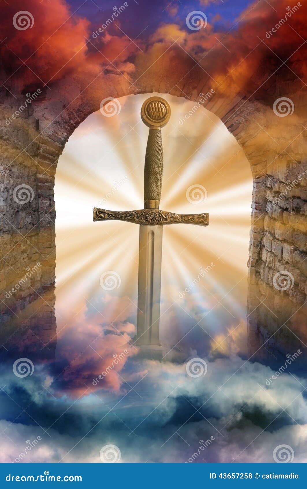 Fantasy sword scenery stock photo. Image of dreaming - 43657258