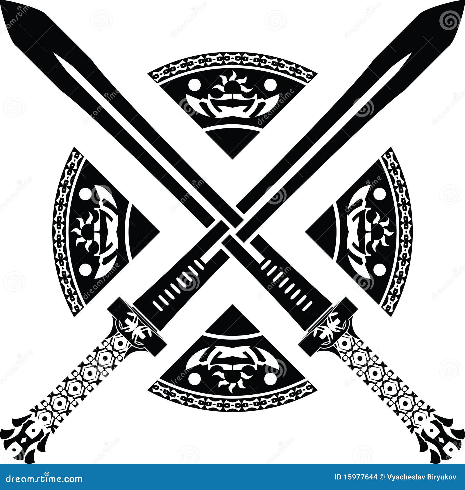 Set Of Fantasy Swords Icons. Medieval Swords And Futuristic Weapons For ...