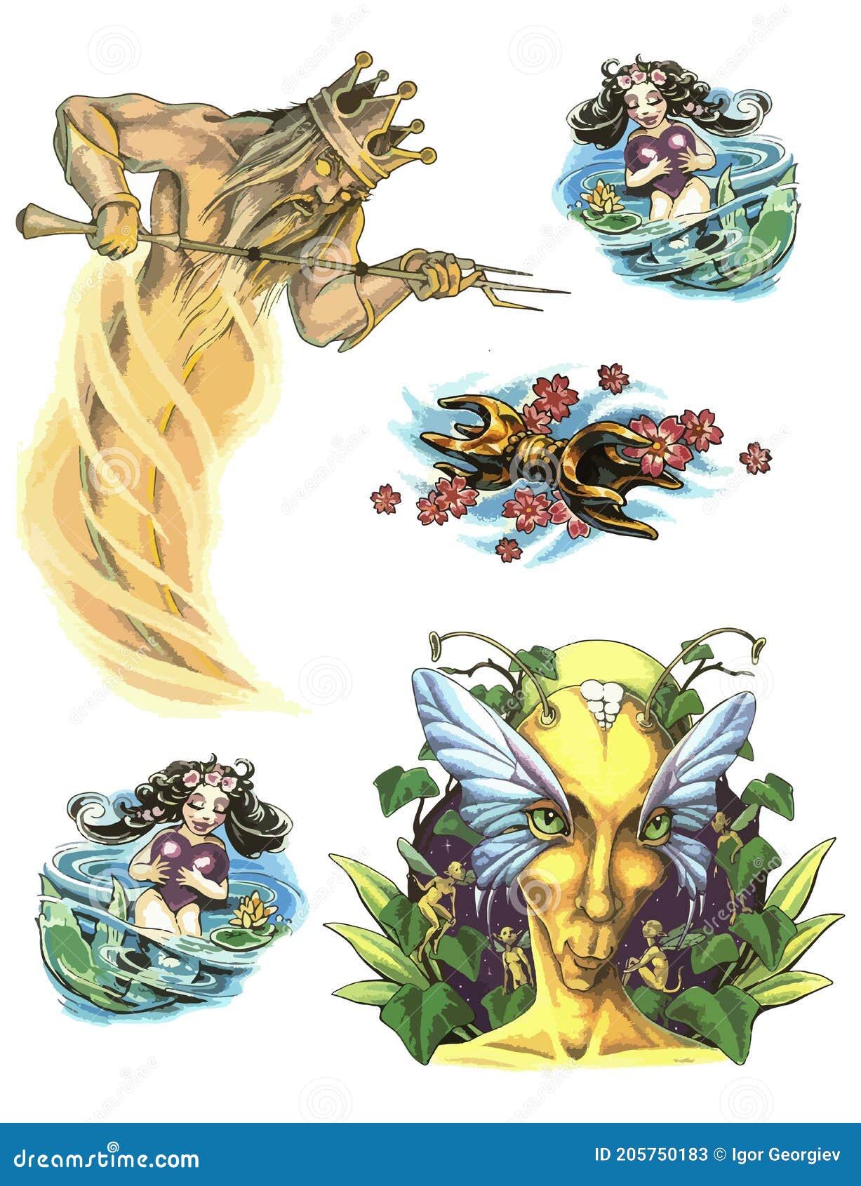 American Traditional Reaper Tattoo Flash