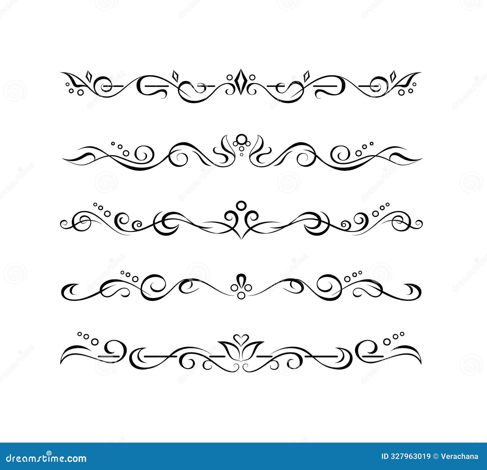 Fantasy Text Delimiters, Borders or Vignettes Stock Vector ...
