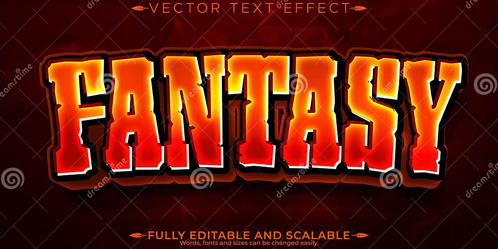 Fantasy Text Effect, Editable Cartoon and Mystical Customizable Font ...