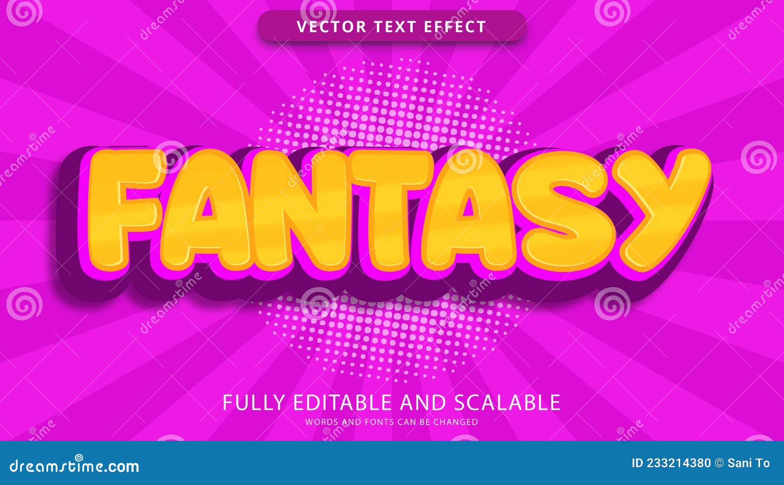 Fantasy Text Effect Editable Eps File Stock Vector - Illustration of ...