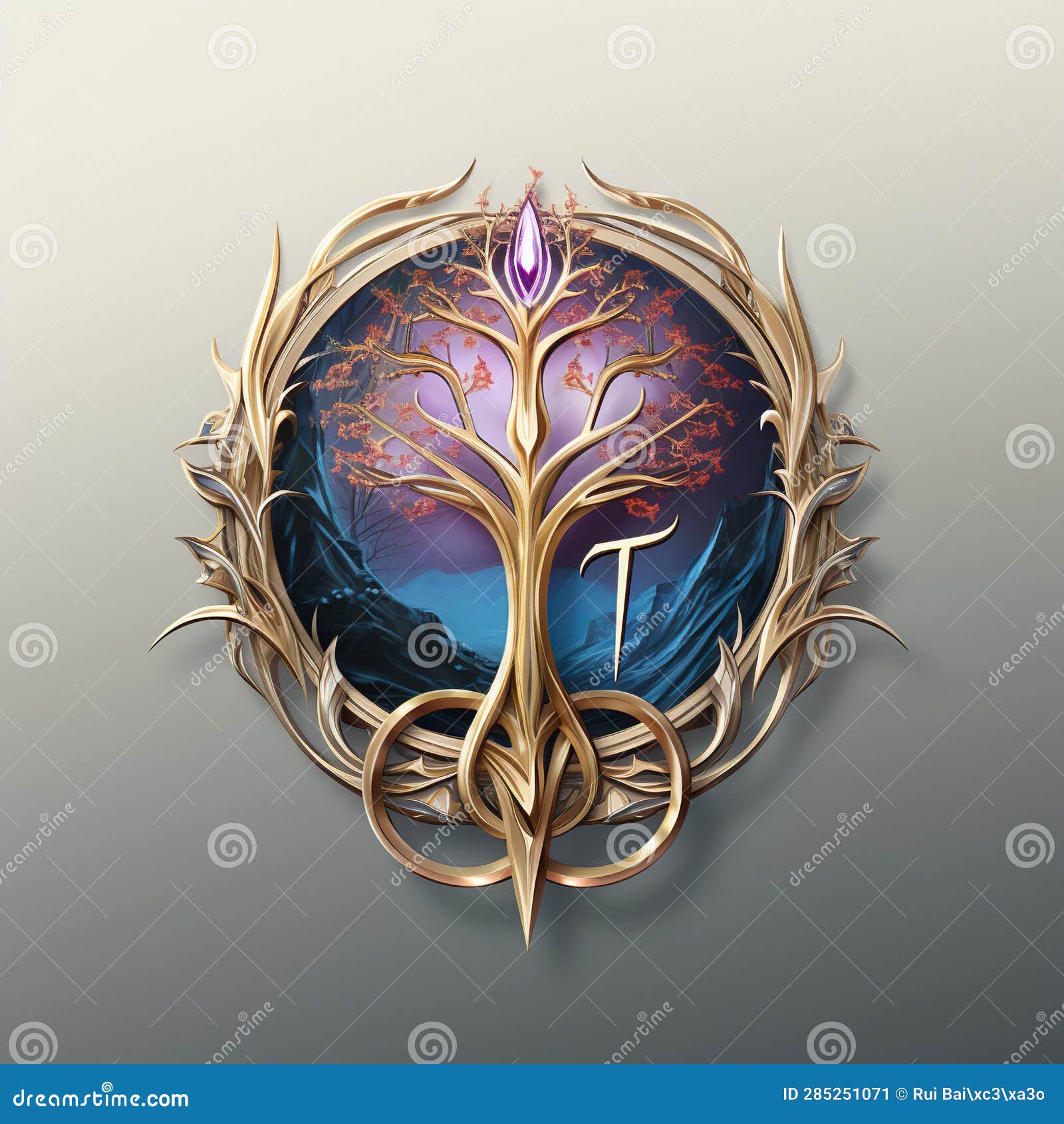 Fantasy Themed Stylish Logo with an Elven Theme Stock Illustration ...