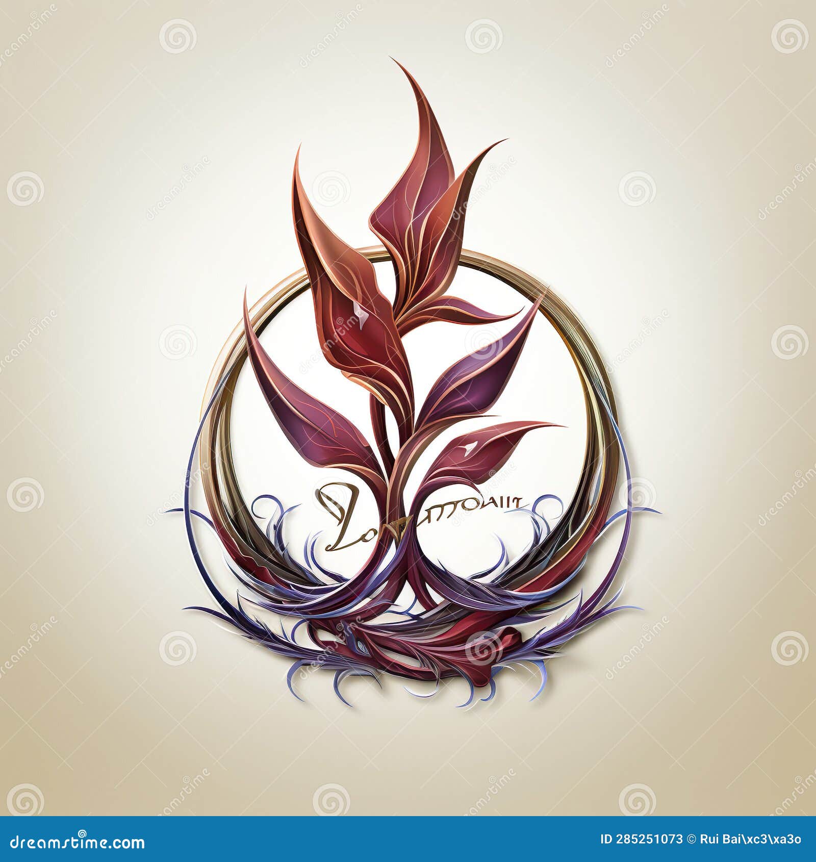 Fantasy Themed Stylish Logo with an Elven Theme Stock Illustration ...