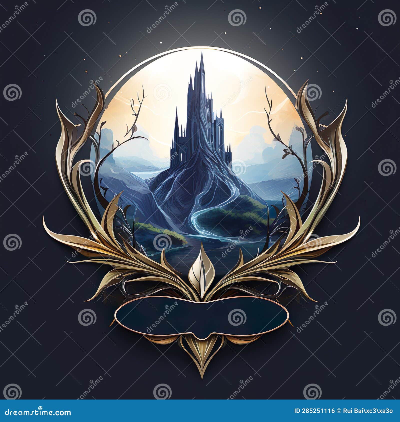 Fantasy Themed Stylish Logo with a Magic Theme Stock Illustration ...