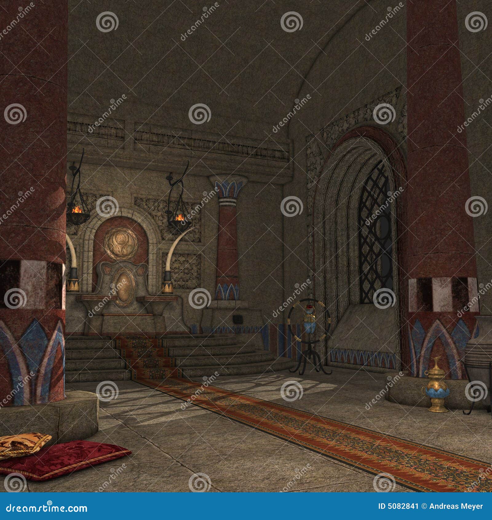 Fantasy Throne Room stock illustration. Illustration of facade - 5082841
