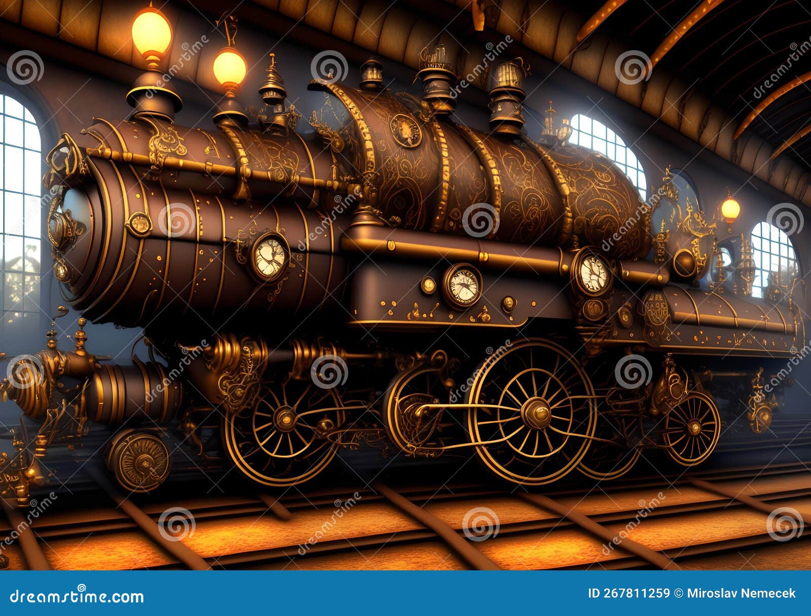 Fantasy Train Tracks Vanish Into Mysterious Horizon Under Enchanting ...