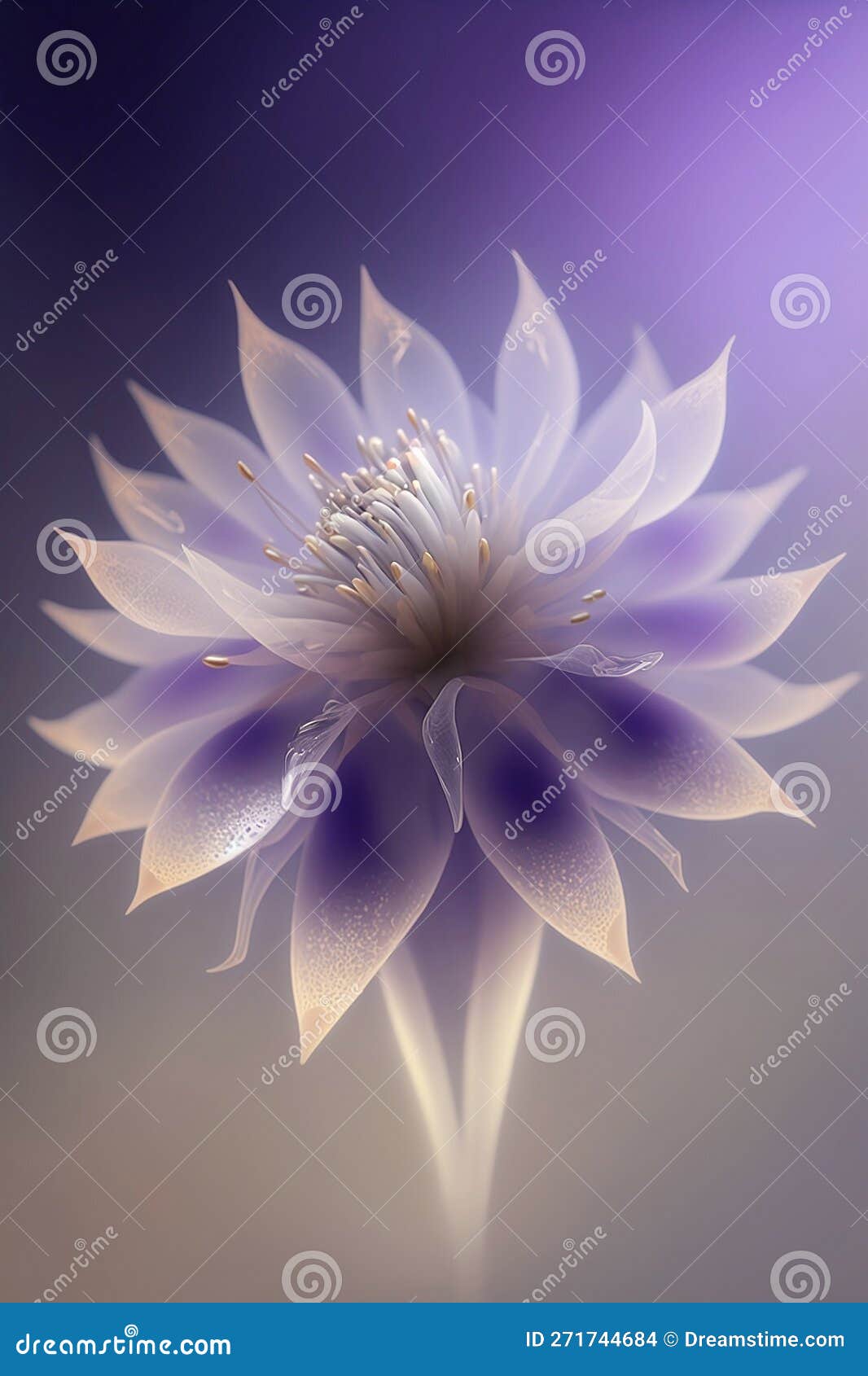 Fantasy Translucent Flower in Fog Stock Illustration - Illustration of ...