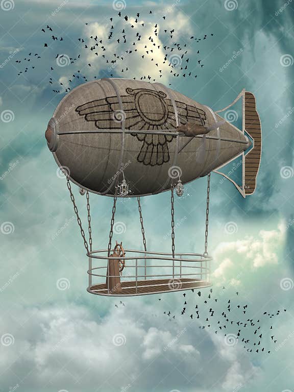 Fantasy transport stock illustration. Illustration of cloud - 17412516