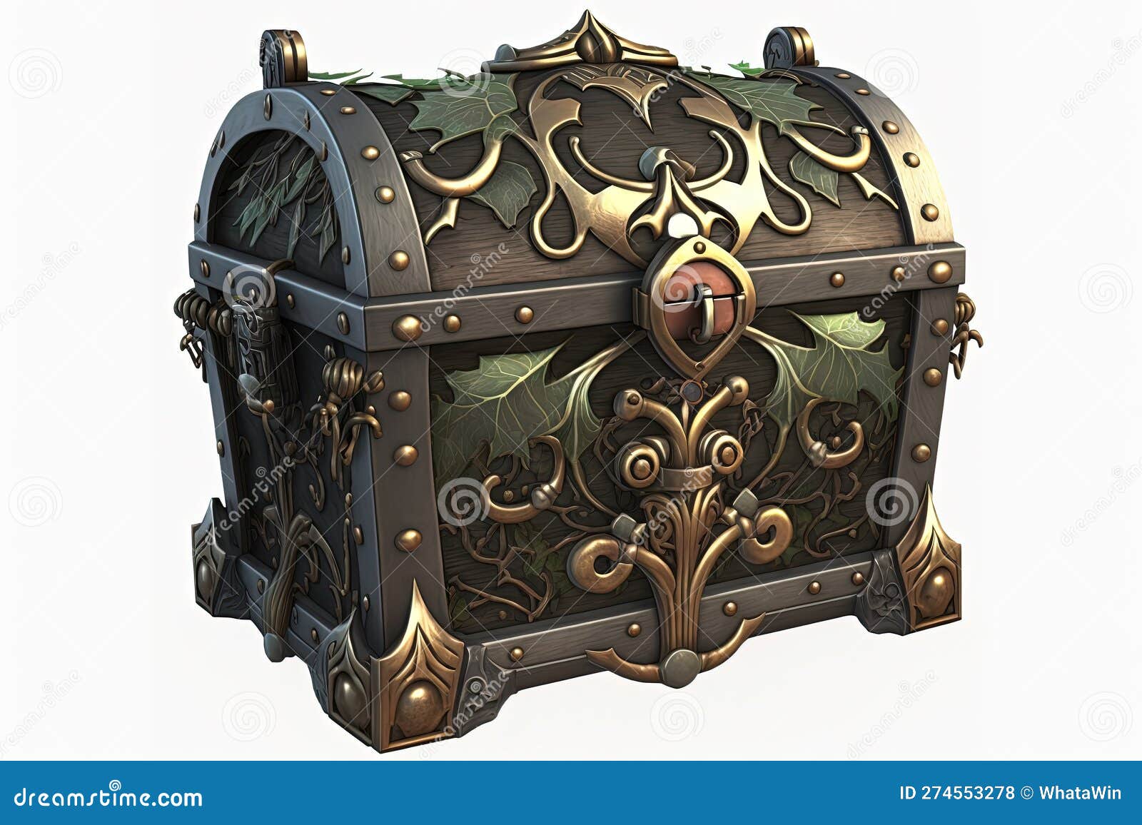 Fantasy Treasure Chest Isolated on White. AI Generative Illustration ...