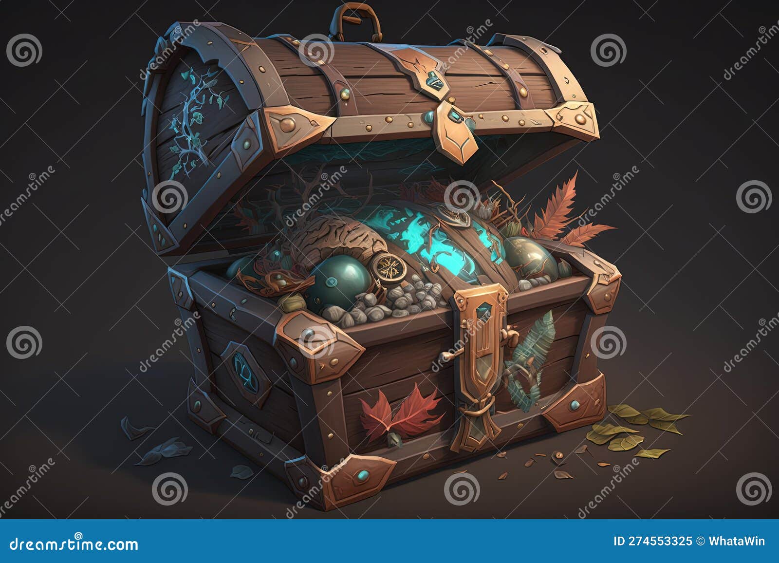 Fantasy Treasure Chest Isolated on White. AI Generative Illustration ...