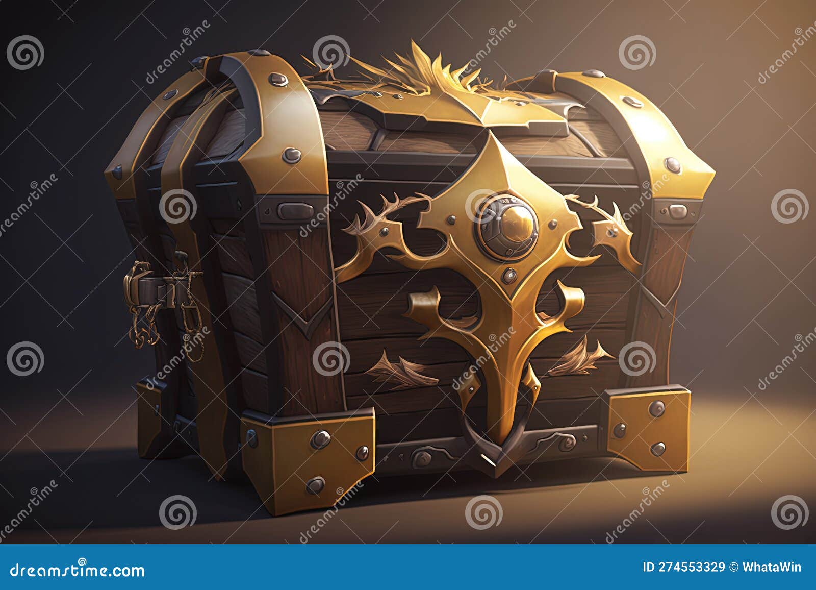 Fantasy Treasure Chest Isolated on White. AI Generative Illustration ...