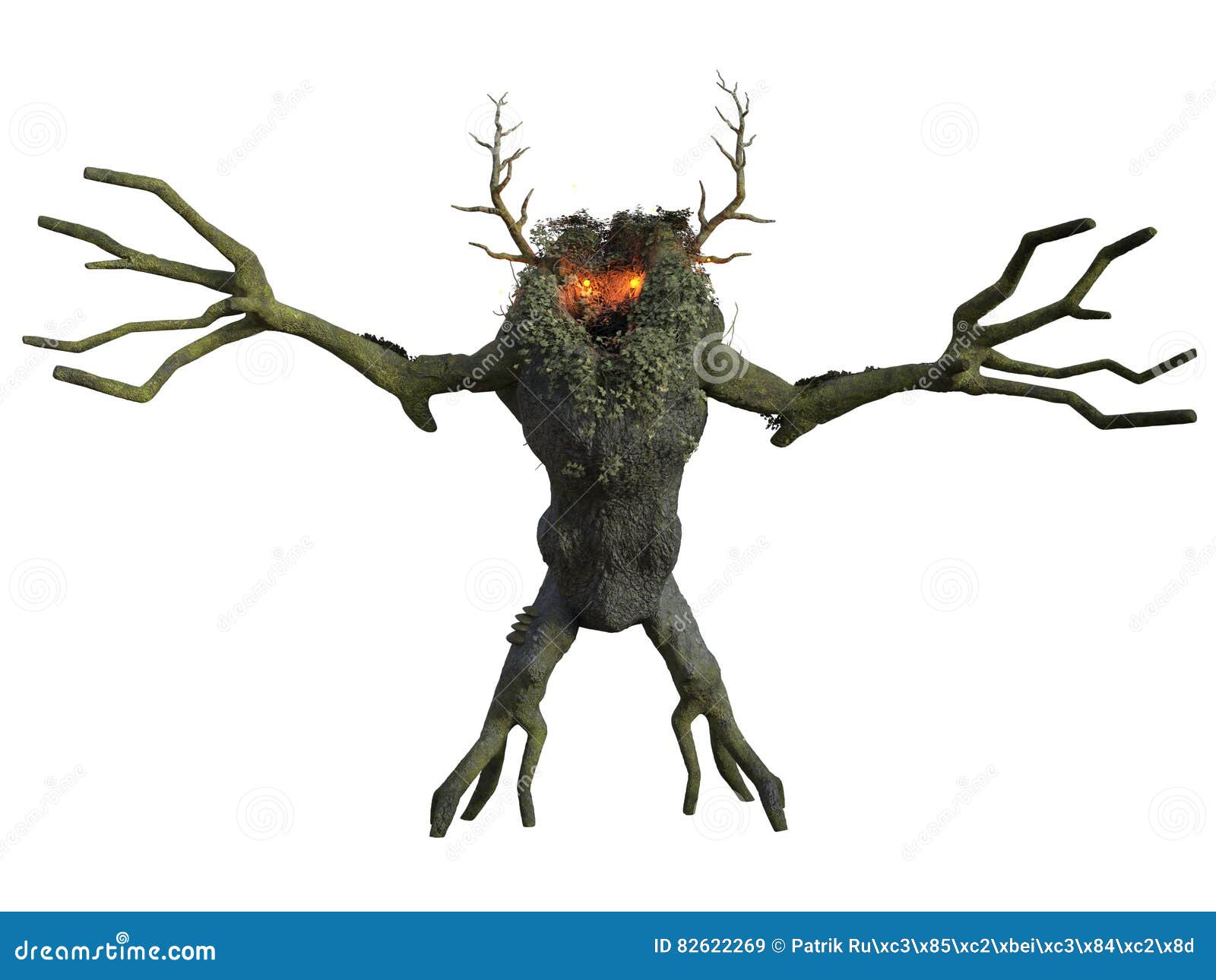 Fantasy tree ent stock illustration. Illustration of legend - 82622269