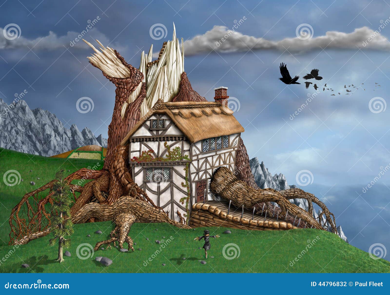Fantasy Tree House stock illustration. Illustration of surreal - 44796832