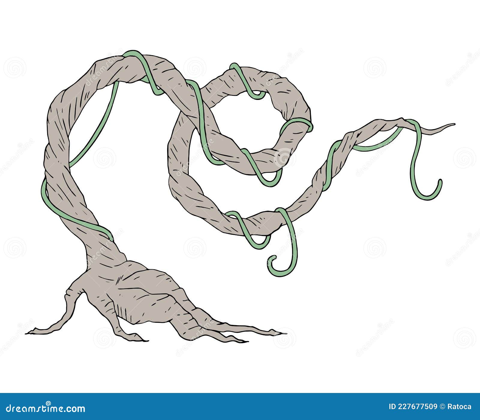 Fantasy tree trunk draw stock vector. Illustration of plant - 227677509