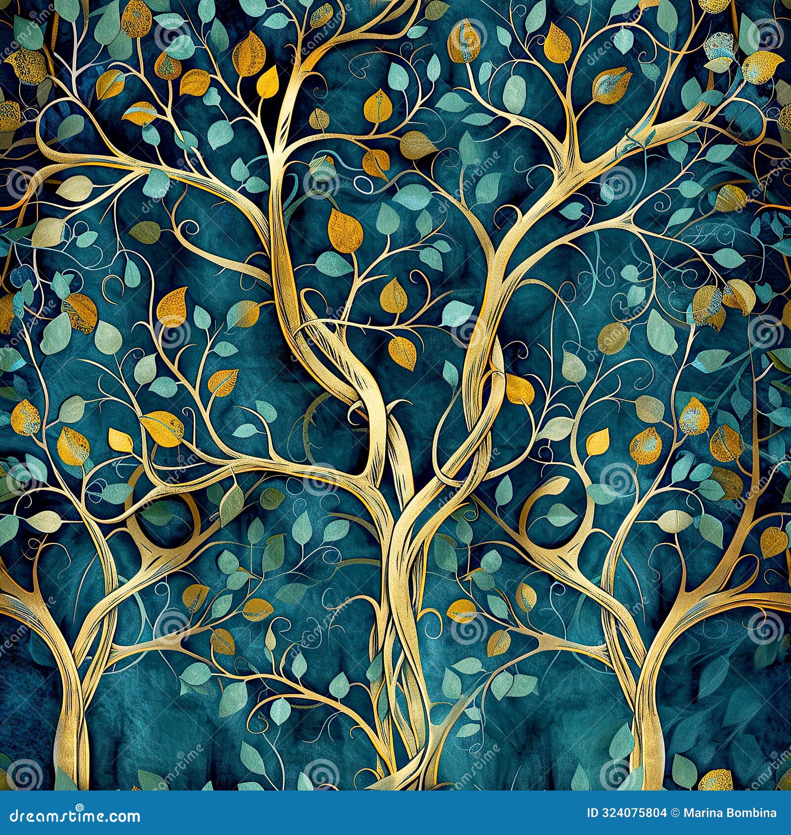 Fantasy Trees Abstract Nature Background Stock Illustration ...