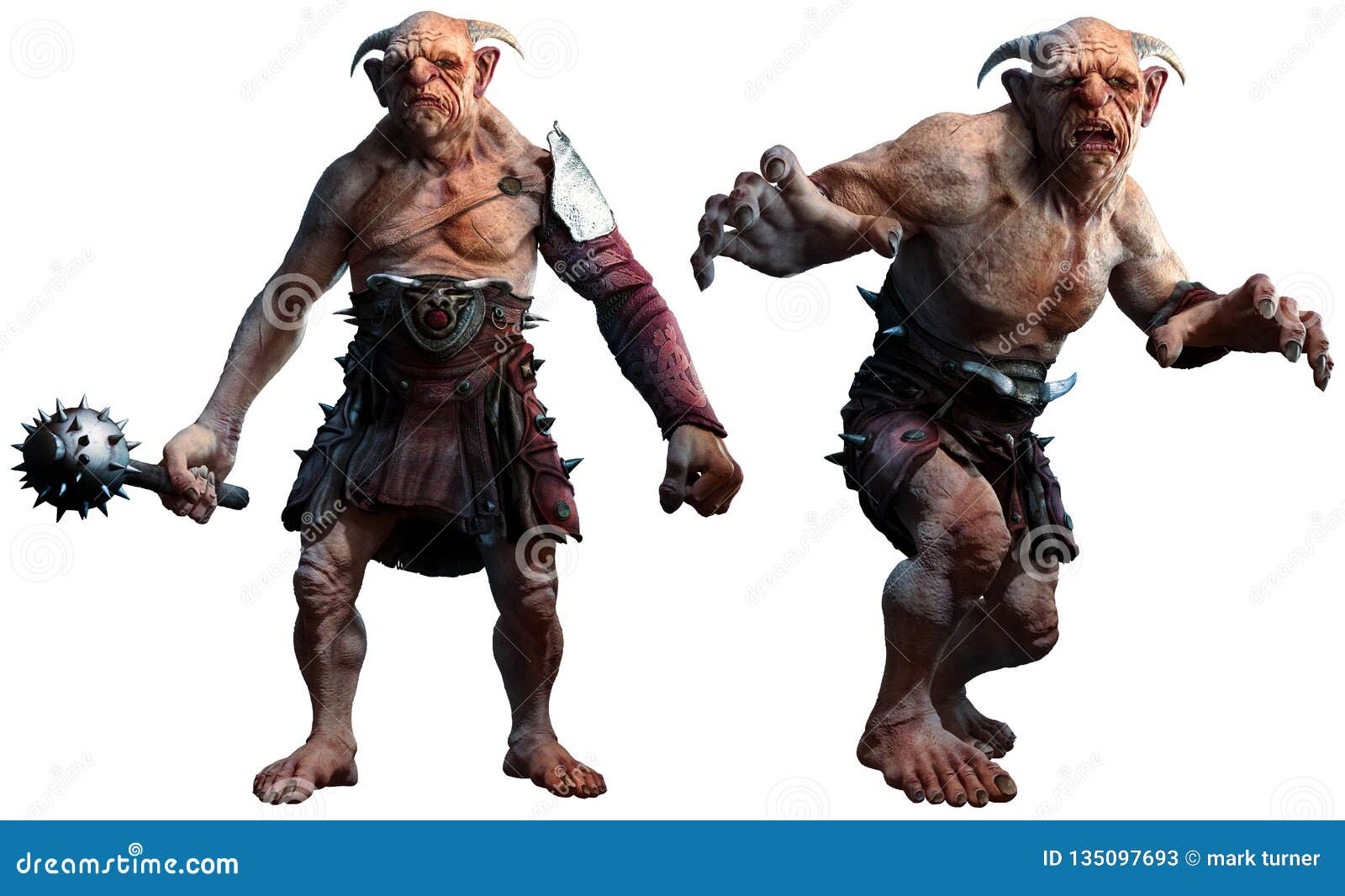 Trolls , Ogres or Giants 3D Illustration Stock Illustration ...