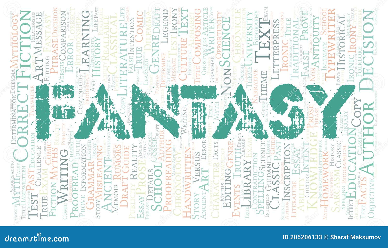 Fantasy Typography Word Cloud Create with the Text only Stock ...