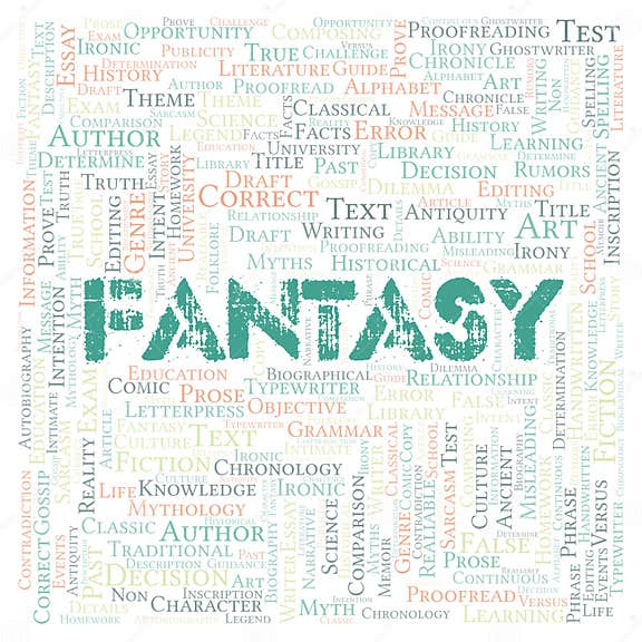Fantasy Typography Word Cloud Create with the Text only Stock ...