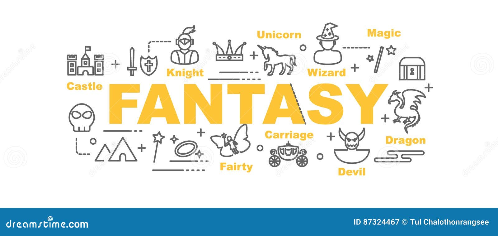 Fantasy vector banner stock vector. Illustration of monster - 87324467