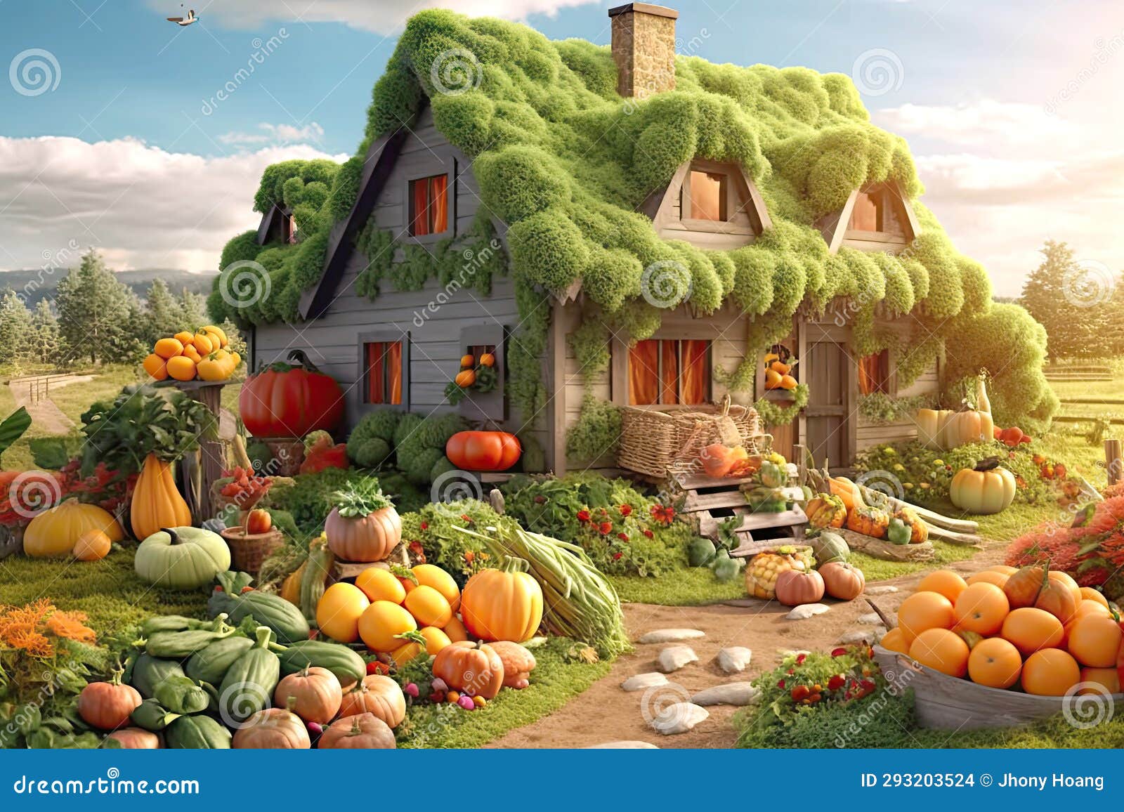 Fantasy Vegetable and Fruits Garden with Fresh Organic Stock ...