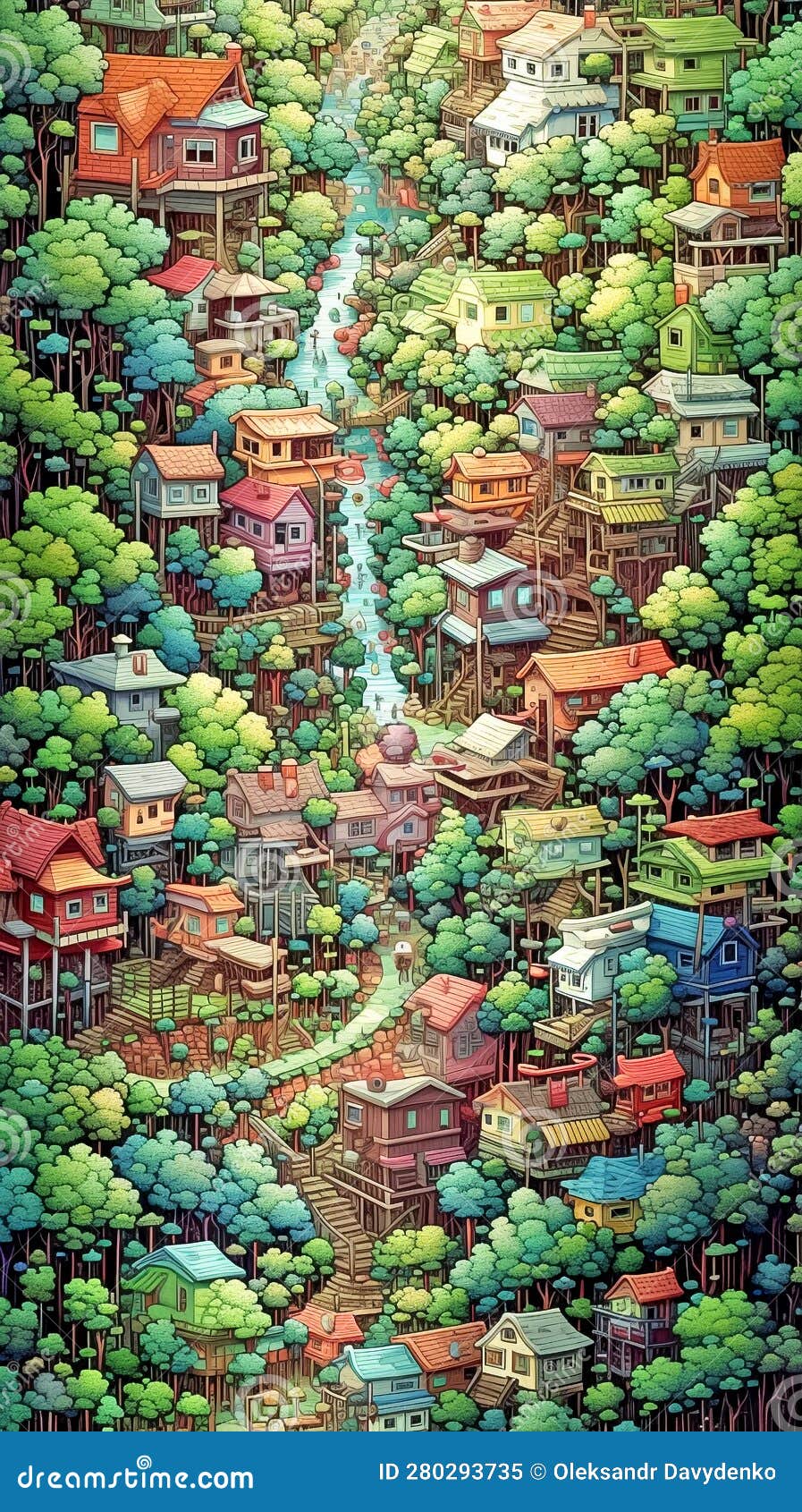 Fantasy Vertical Watercolor Illustration. Fairy Tale Girl Gnome Under ...