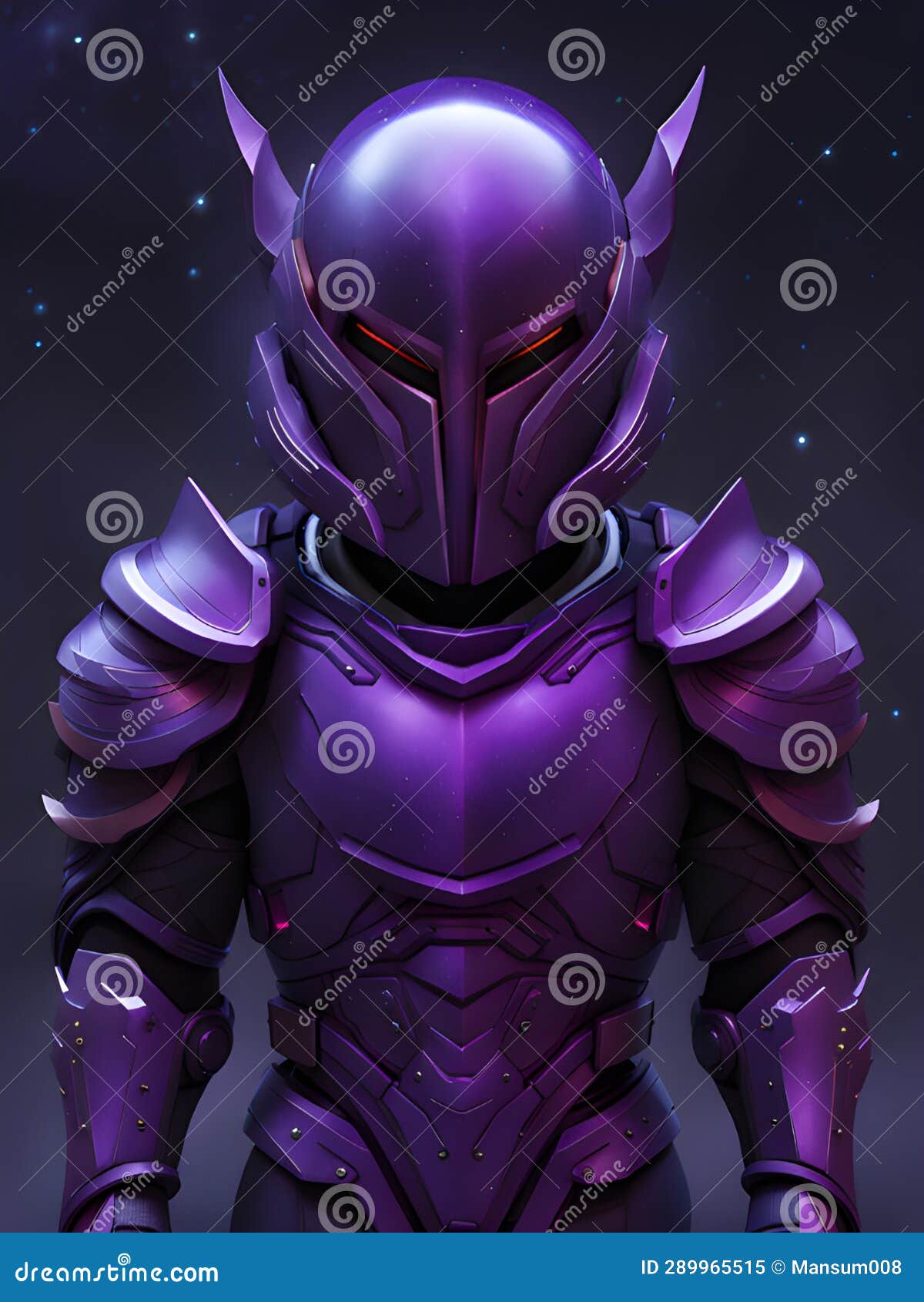 Fantasy Warrior Armor with Purple and Blue Gradient, Ai Generated Stock ...